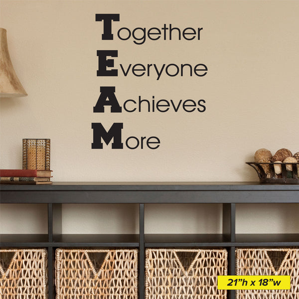 TEAM Together Everyone Achieves More, Wall Decal, 0176, Team Work ...