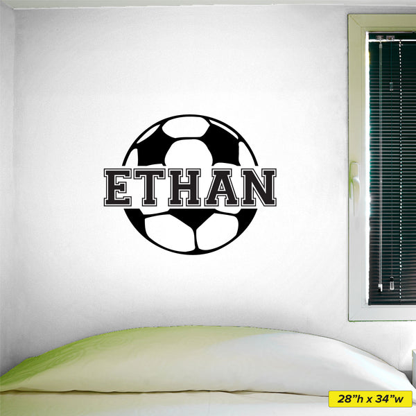 Custom Soccer Name Wall Decal, 0122, Personalized Soccer Name Wall Dec ...