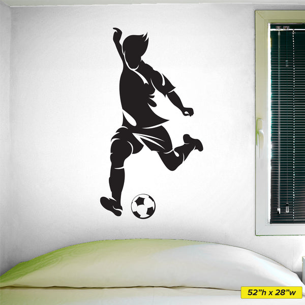 Soccer Player Wall Decal, 0294, Futbol Wall Sticker, Boys Soccer, Girl ...
