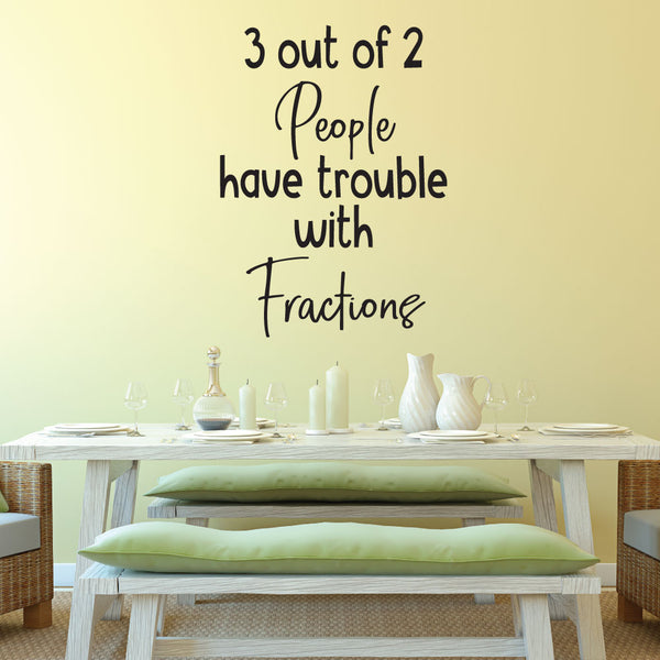 Funny Fraction Quote - Trouble with Fractions - 0489 - Classroom Decor ...