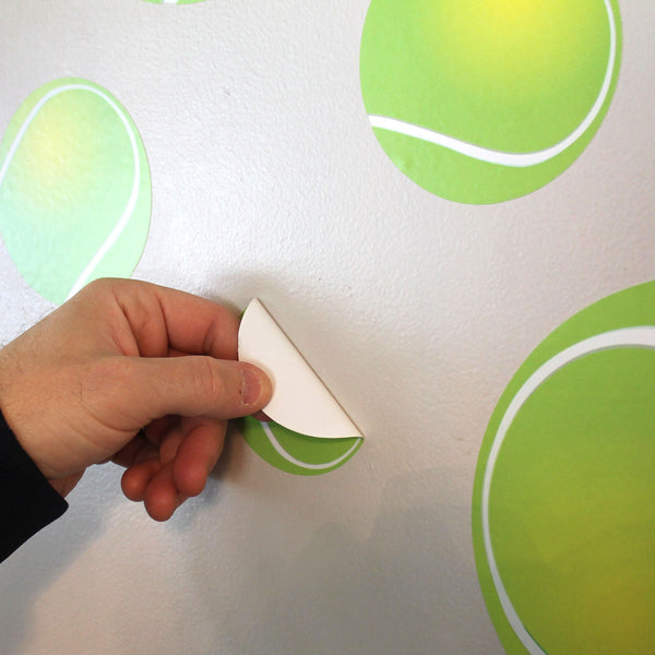 Tennis Ball Wall Stickers, Qty 22, Tennis Ball Peel and Stick Wall Gra ...