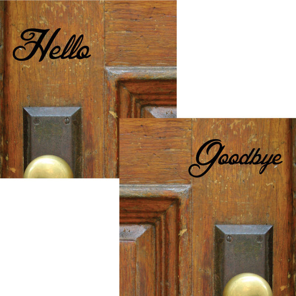 Hello Goodbye Door Sticker, 0022, Door Decal, Door Decoration, Greetin ...