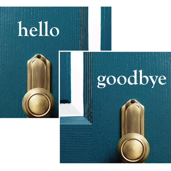 Hello Goodbye Decal, 0045, Door Decal, Door Stickers, Greetings ...